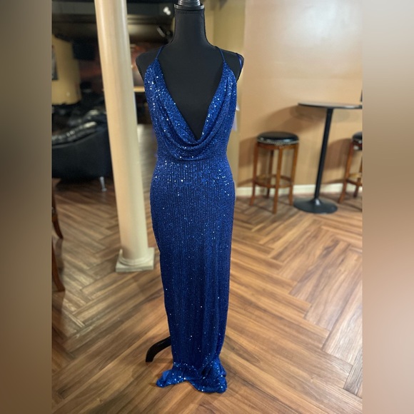 JAYGODFREY | Dresses | Nwt Stunning Blue Jay Godfrey Sequin Gown | Poshmark